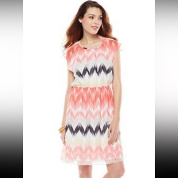 AB Studio | Dresses | Ab Studio Watercolor Chevron Dress | Poshmark